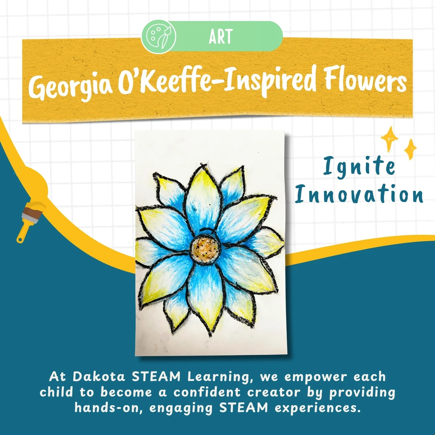 Flower Oil Pastels - Dakota STEAM Learning